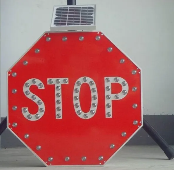 Easy Use Solar Power Rechargeable Hand Held Flashing Stop Go Led ...