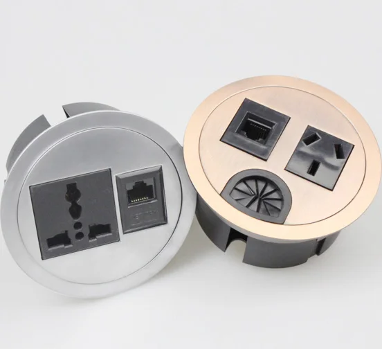 New Multi-function Desk Round 80mm Socket Table Hidden Socket Desktop ...