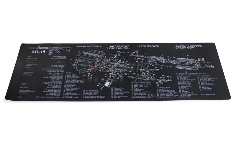Tekmat 12-inch X 36-inch Long Gun Cleaning Mat With Ar-15 Imprint Black ...