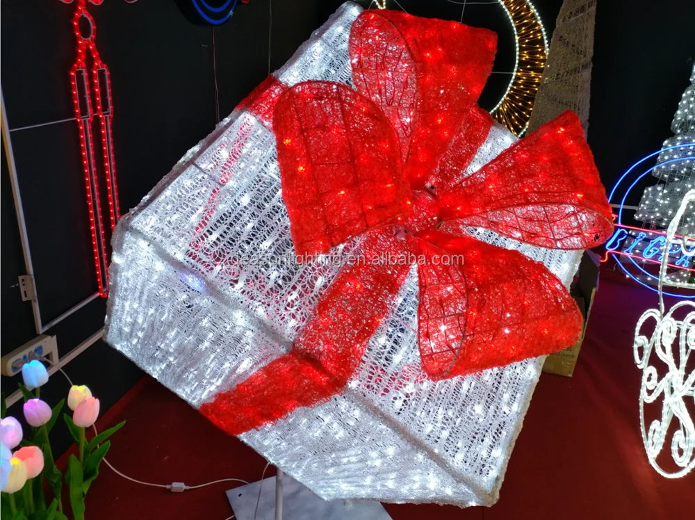 Big Led Christmas Outdoor Gift Box - Buy 3d Led Christmas Gift Box ...