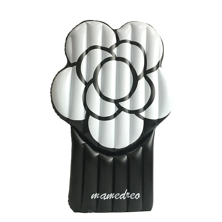 New Design Beauty White Black Rose Flower Inflatable Pool Float Mat ...