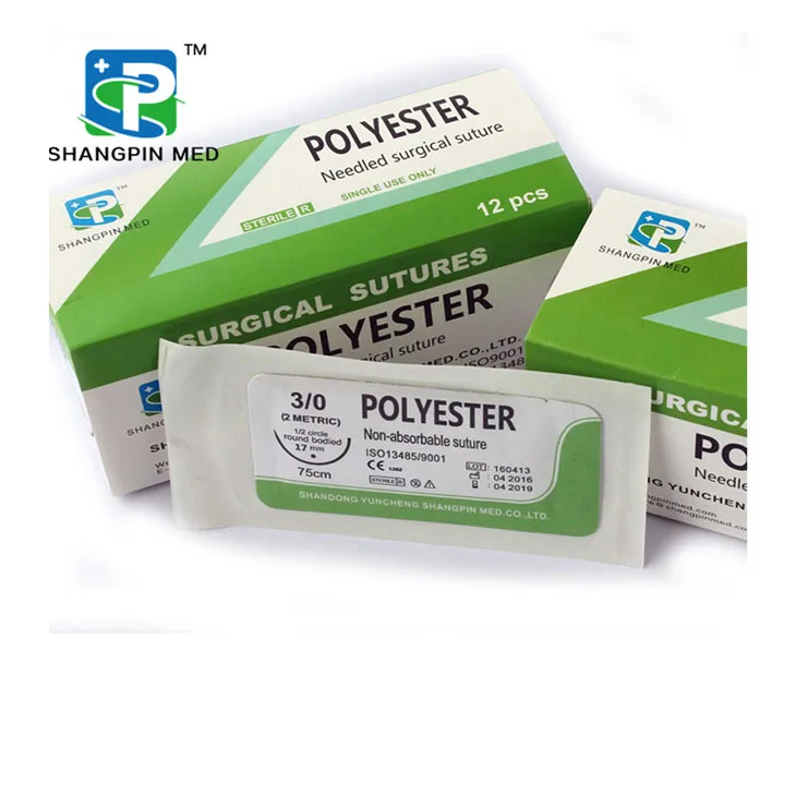 Disposable Non-absorbable Synthetic Braided Polyester Suture Price ...