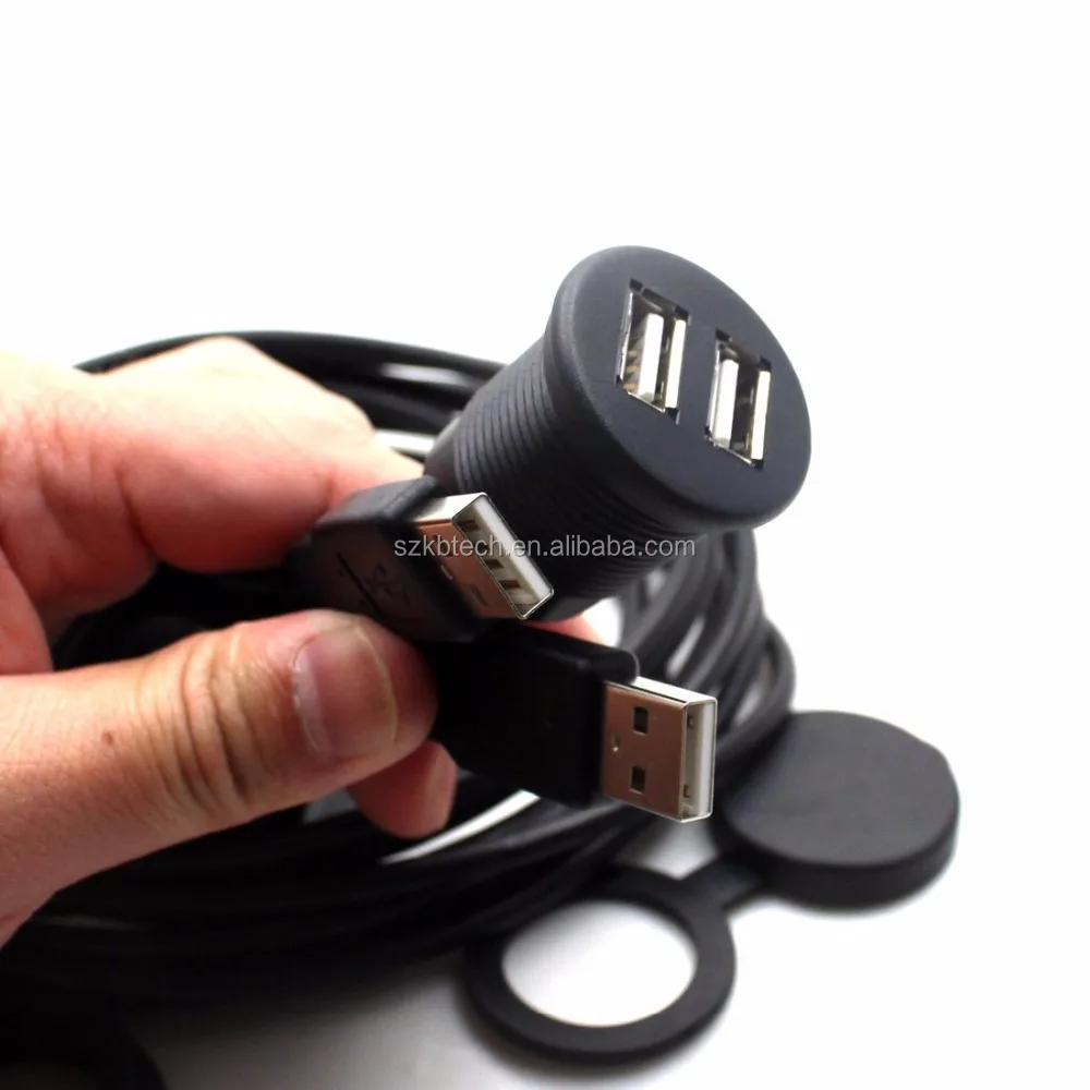 1m / 3ft Dual Usb Extension Panel Flush Mount Extension Cable Socket ...