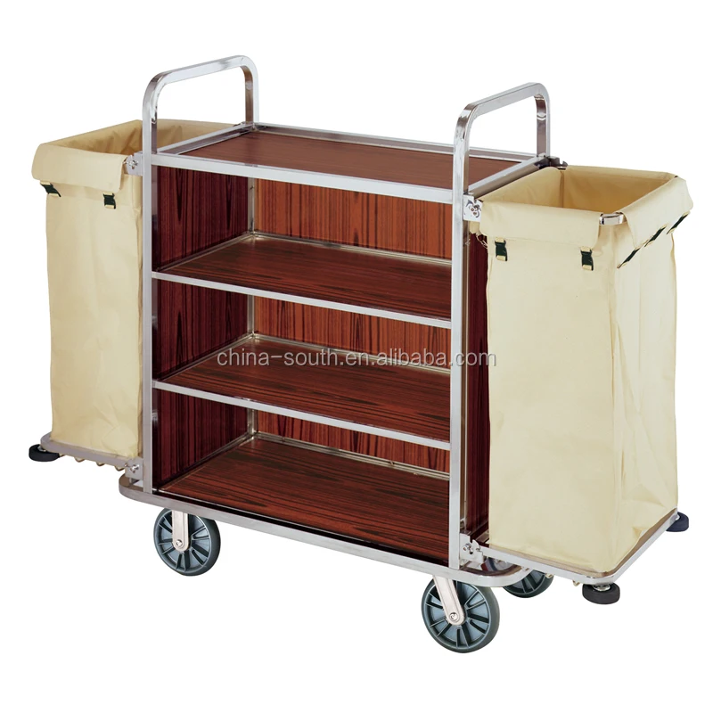 Stainless Steel Housekeeping Carts Service Maid Trolley/laundry Trolley ...