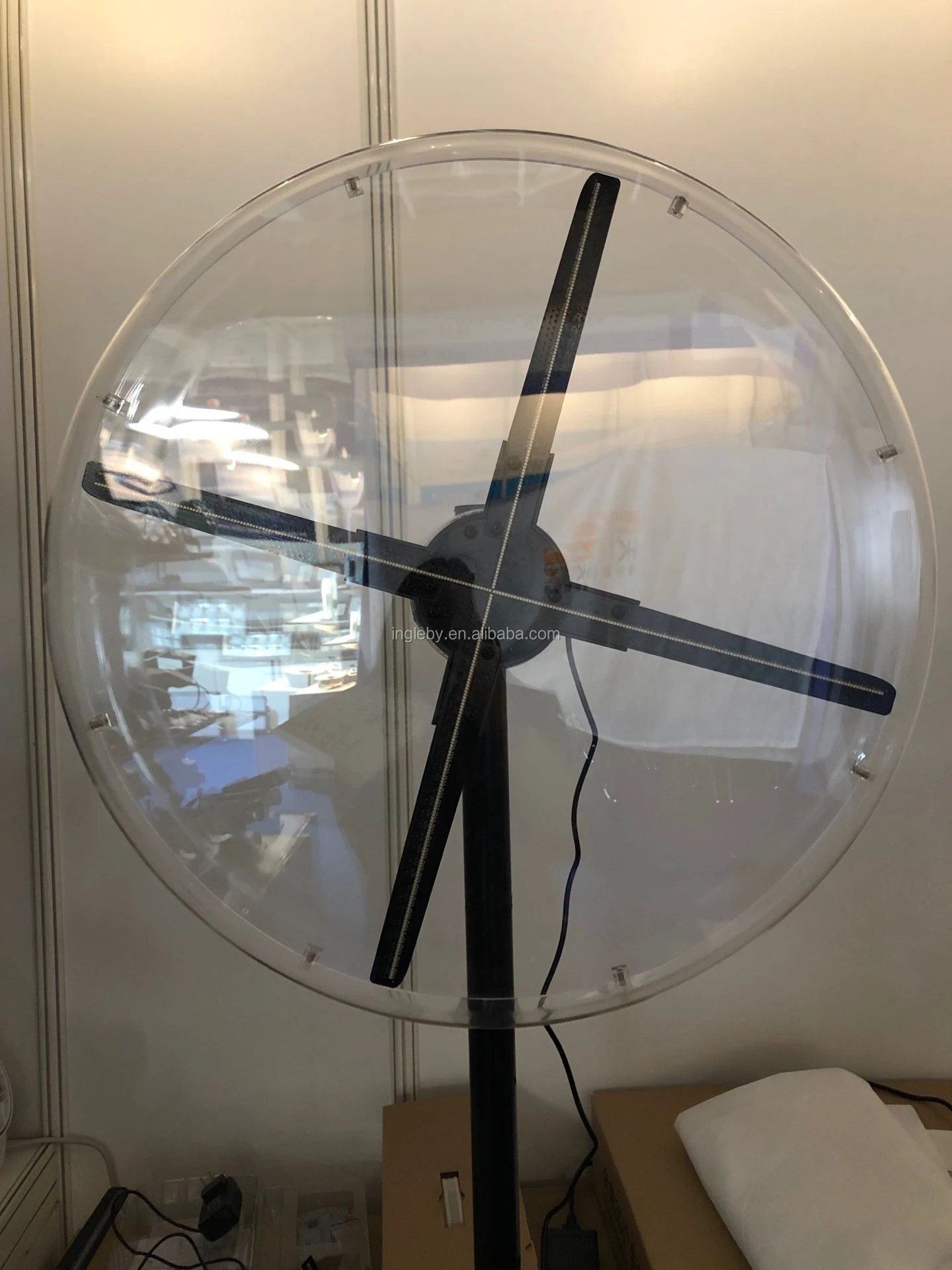 3d Hologram Led Fan Different Size 50cm Transparent Cover - Buy 3d ...