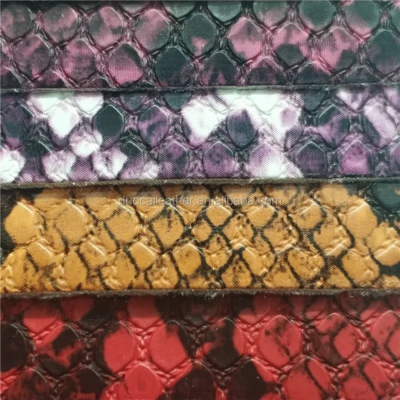 Cotton Backing Snake Skin Grain Pu Synthetic Leather Snake Leather ...