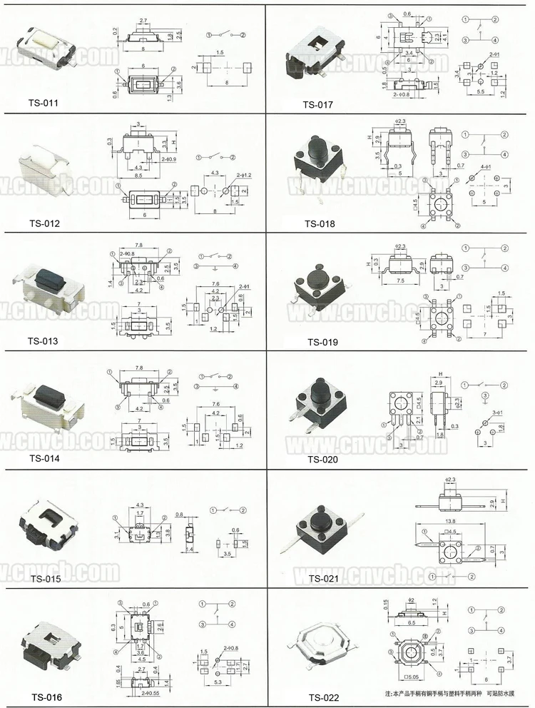 6x6 Normally Closed Tact Switch Smd Tactile Switch - Buy Tact Switch ...