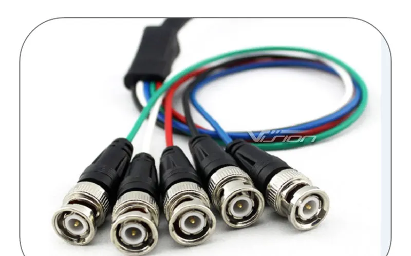 6-10ft VGA HD15 to 5-BNC RGBHV Male Video Monitor Cable Converter EMI ...