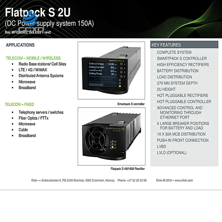 Eltek Flatpack S 24/1000 He高效eltek整流器241122.205 24v Dc电源 - Buy 241122. ...