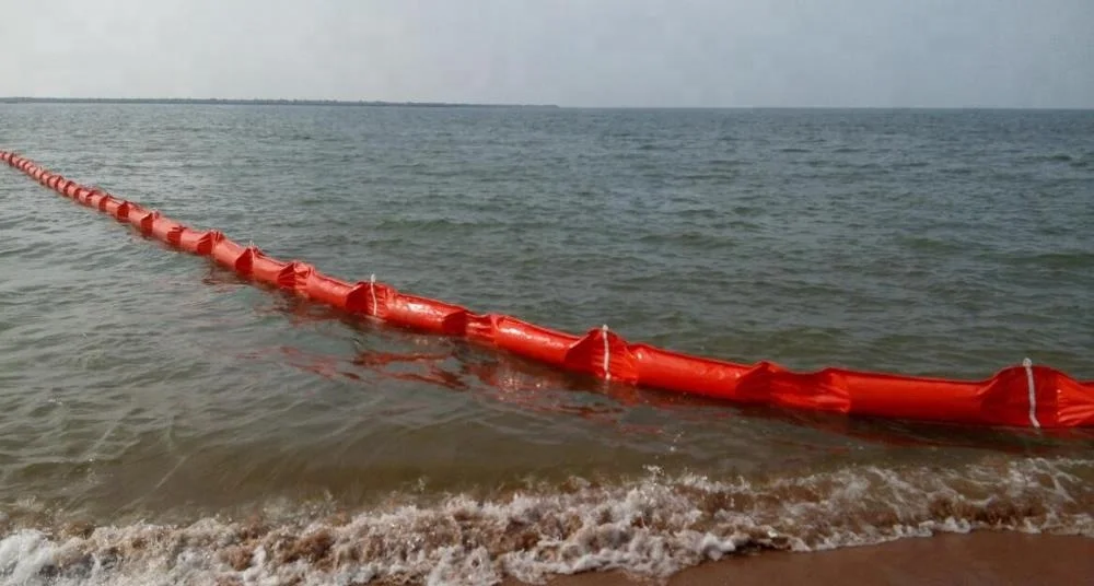 Easy Quick Install Pvc Soild Float Oil Boom/rubber Oil Boom / Oil Fence ...