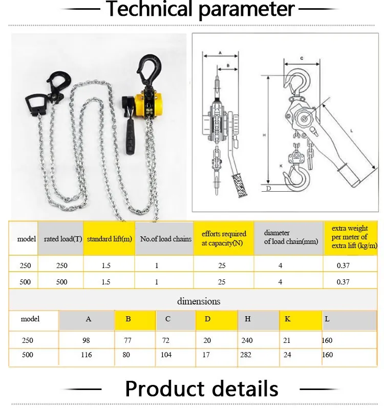 2017 New Manual Chain Lever Block - Buy 5 Ton Chain Pulley Block,10 Ton ...