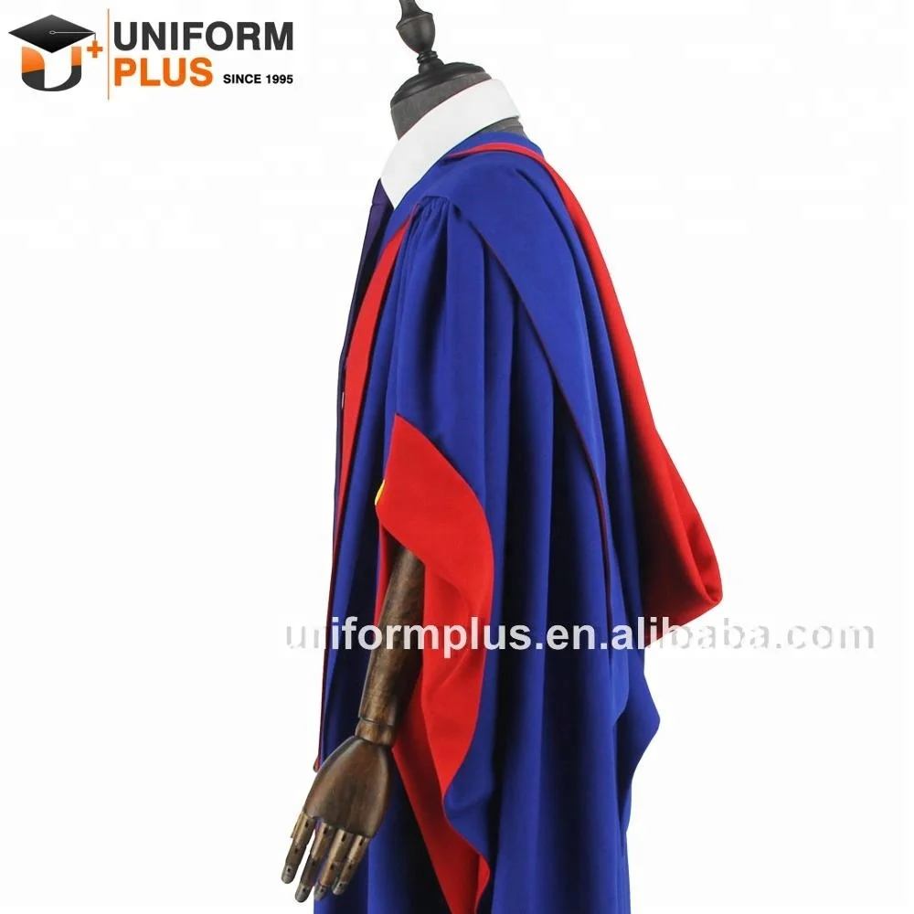 Customized UK Australia Cambridge Royal Blue Master PHD Gown
