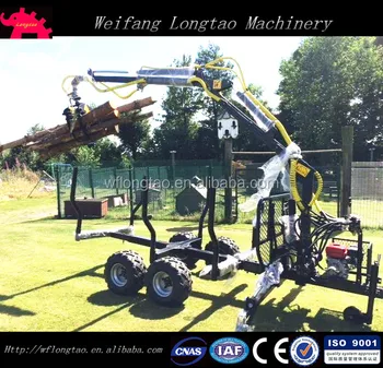 Atv Utv Small Tractor Forestry Timber Trailer With Crane - Buy Atv ...