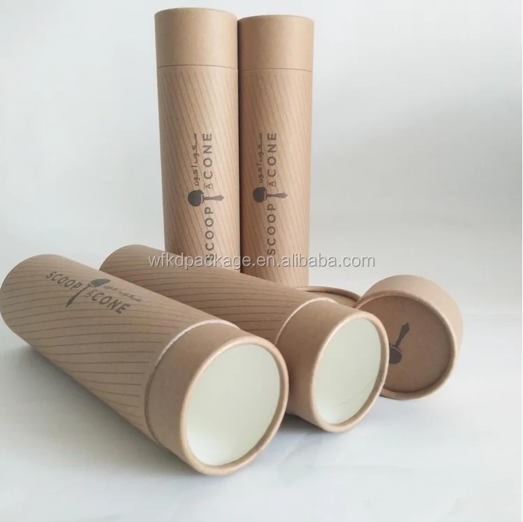 Custom Paper Round Box Kraft Cylinder Shape Boxes Cardboard Tube Paper ...