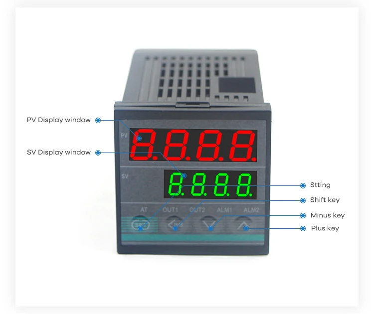 CH Multy Input K E J PT100 Double Output SSR Relay AC 220V 24V Digital ...