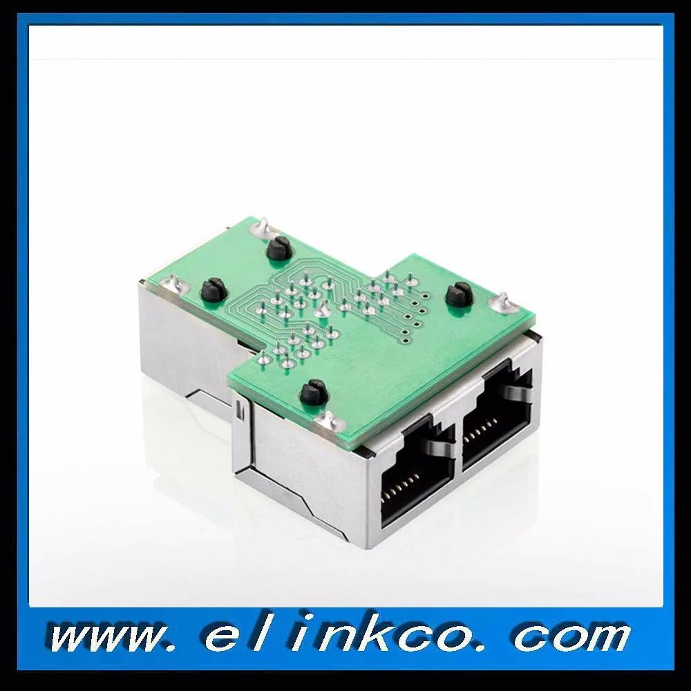 1 To 2 Ways Rj-45 Interface Splitter Ethernet Cable Socket Adapter 8p8c ...