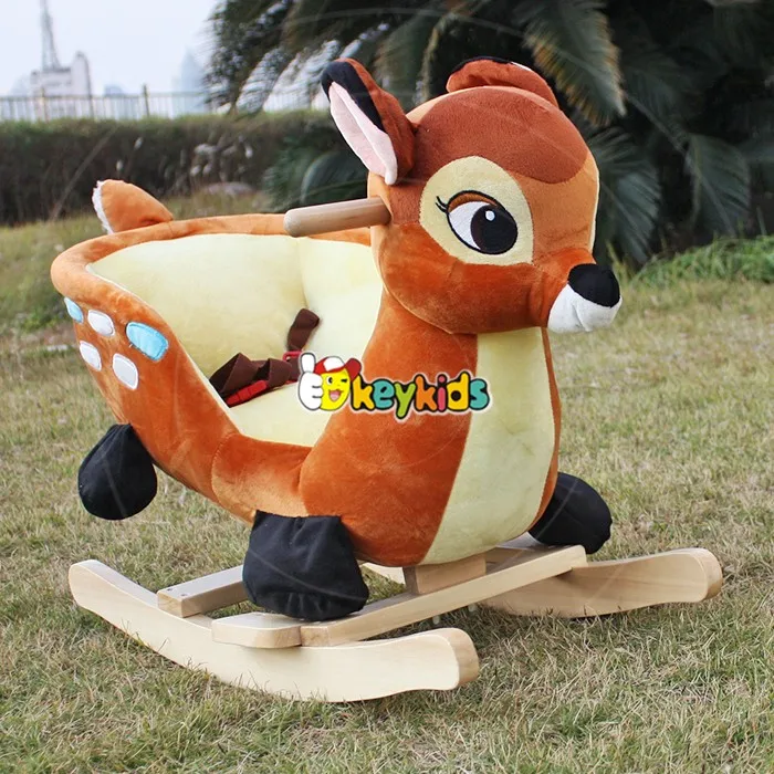Wholesale Interesting Childhood Toy Deer Design Wooden Plush Rocking ...