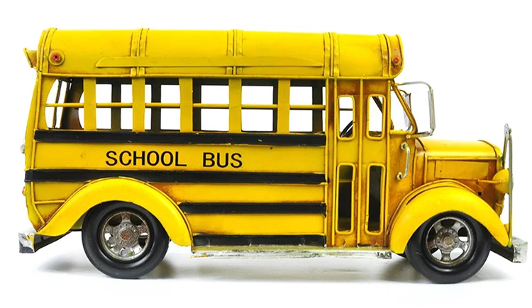 Handmade Classic School Bus Big Size Tinplate Vintage Metal Antique Bus ...