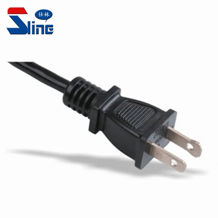 Usa Two Prong Power Cord Plug Nema 1-15p Polarized With Power Cable ...