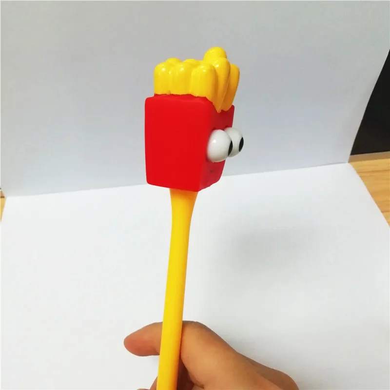 Custom 3d Eyes Popper French Fries Fast Food Pvc Ballpoint Pens - Buy ...