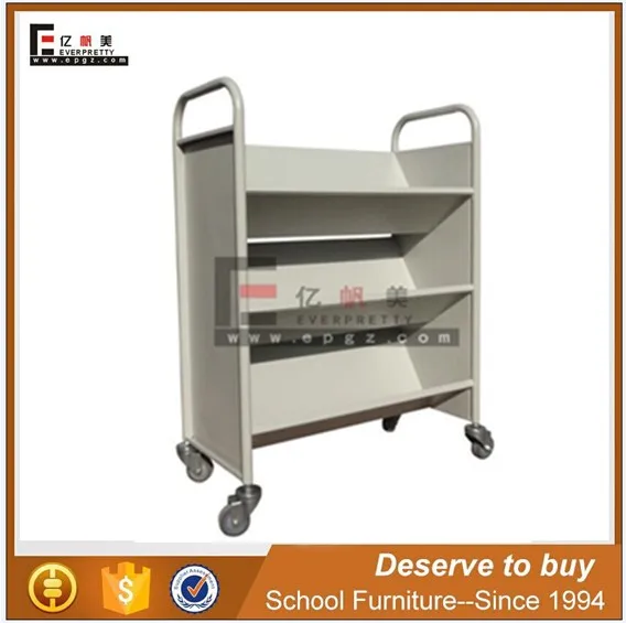 High Quality Metal Library Book Trolley With Wheel - Buy Library Book ...