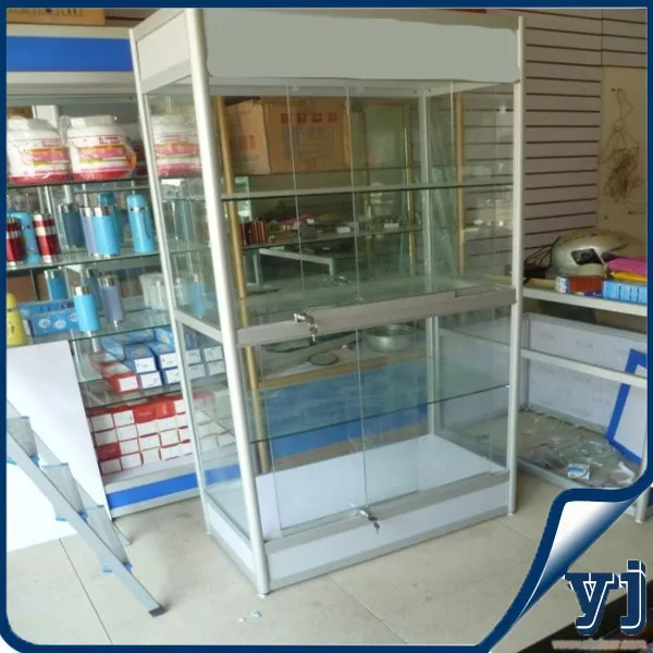 Lockable Aluminium Glass Display Cabinet with LED Lighting - Durable ...