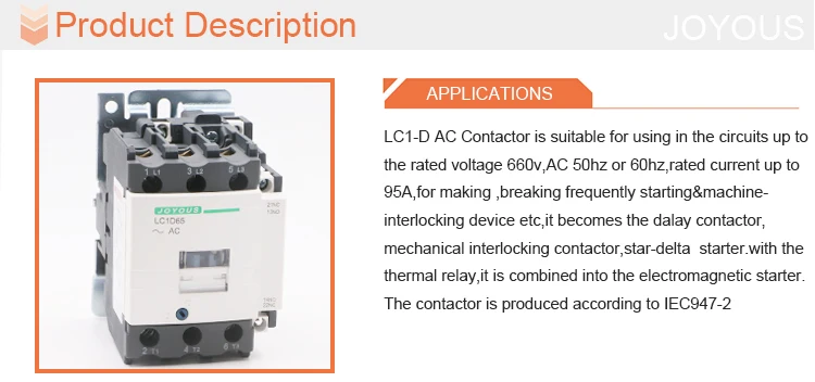 AC Contacter LC1-D65 - Efficient Motor Control Solutions