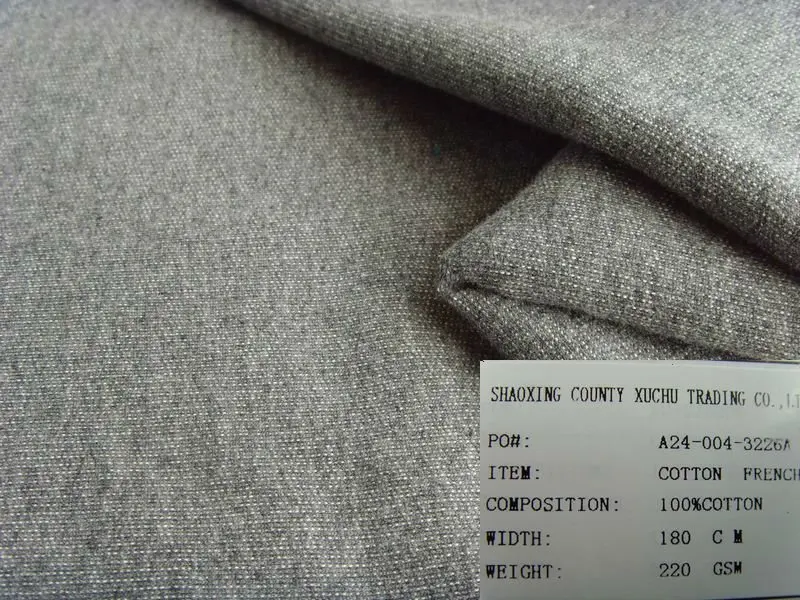 Gray 100% Cotton French Terry Knitted Fabric - Buy French Terry,100% ...