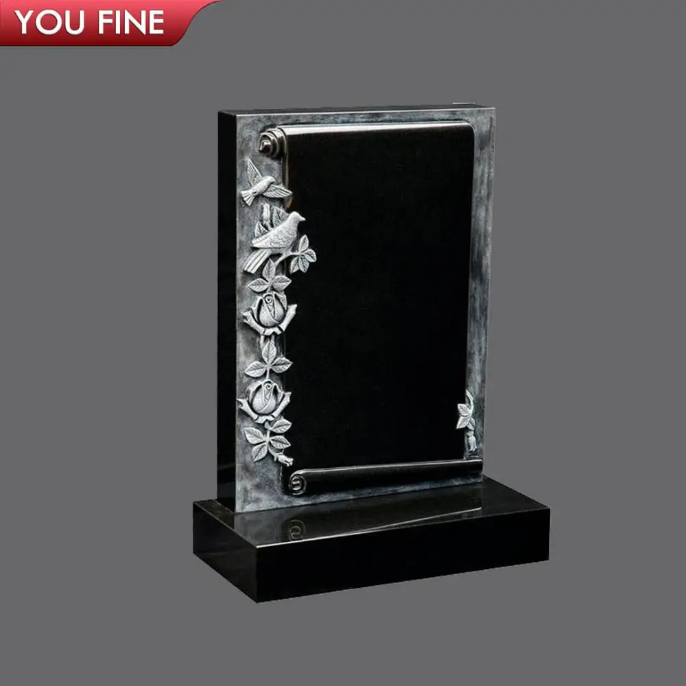 Hand Carved Granite Black Marble Tombstone Slab - Buy Black Marble ...