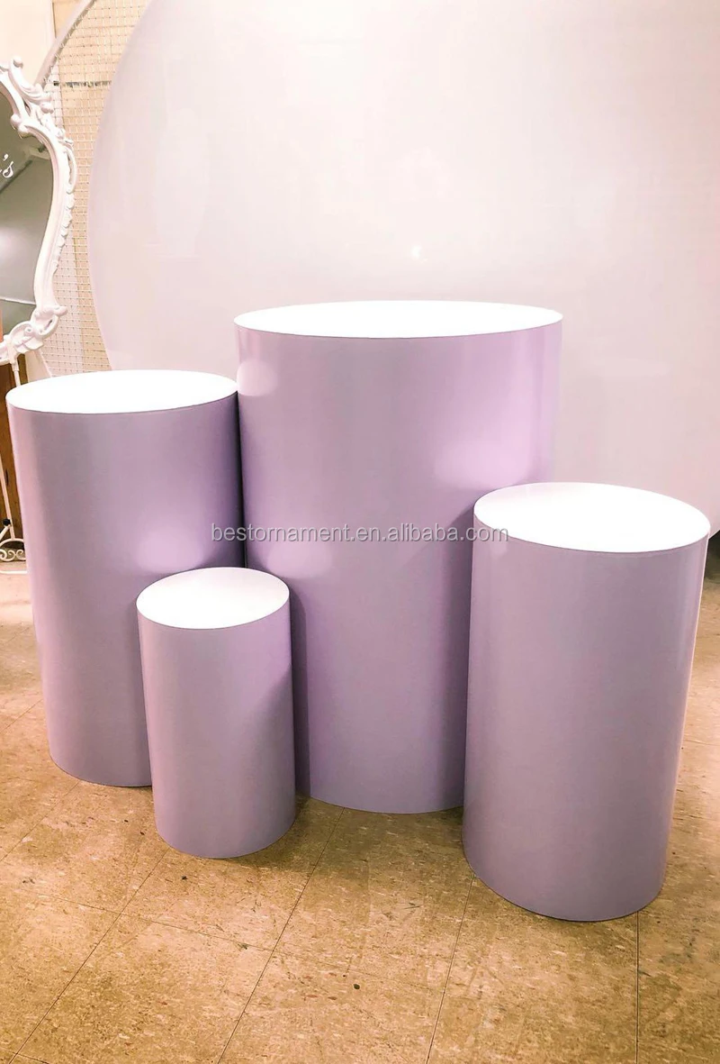 Wholesale Large Metal Round Cylinder Plinth White Metal Display Plinth ...