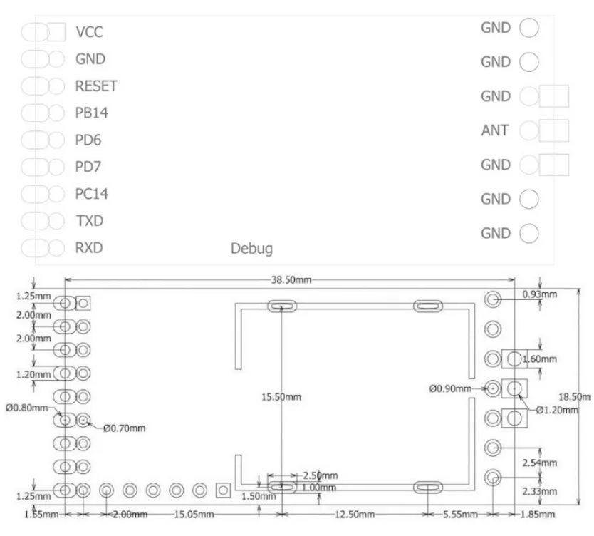 433mhz PA LNA Circuit TX Power Wireless RF Transceiver Module CC1120