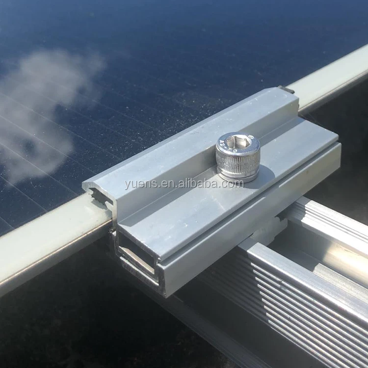 Double Glass Solar Panel Clamp - Frameless Aluminium