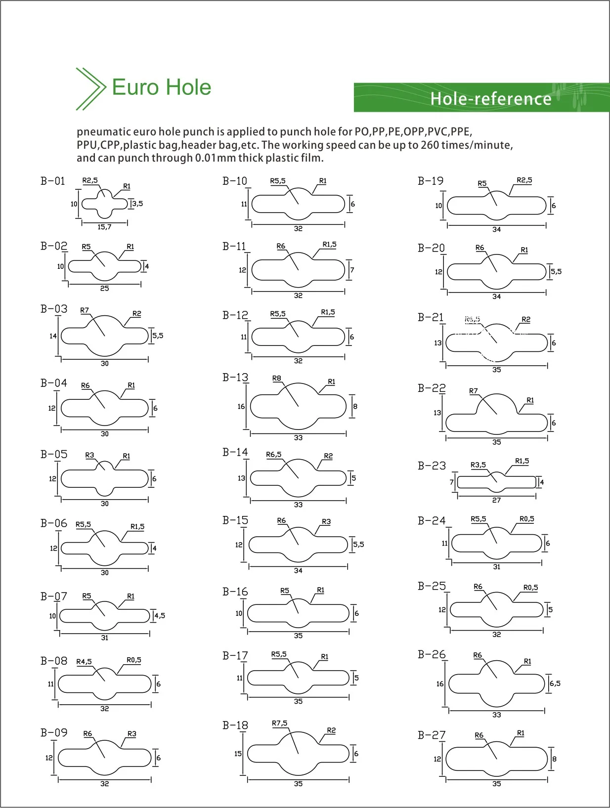 Euro Hole Punch Machine for Plastic Bags - High Speed & Precision