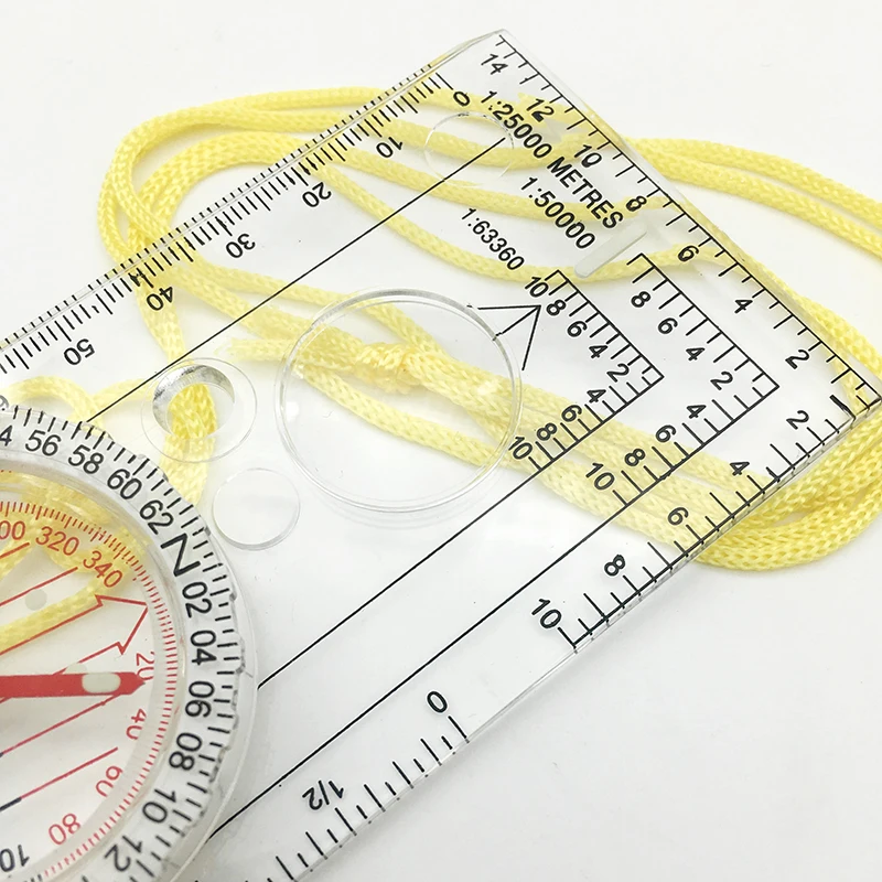 Plastic Map Scale Ruler With Compass Map Ruler With Magnifying Glass ...