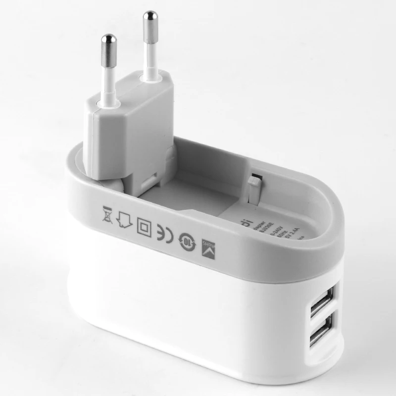 M8j030e 2 Usb Home Timer Charger Adapter 5v2.4a With Folded Eu Plug ...