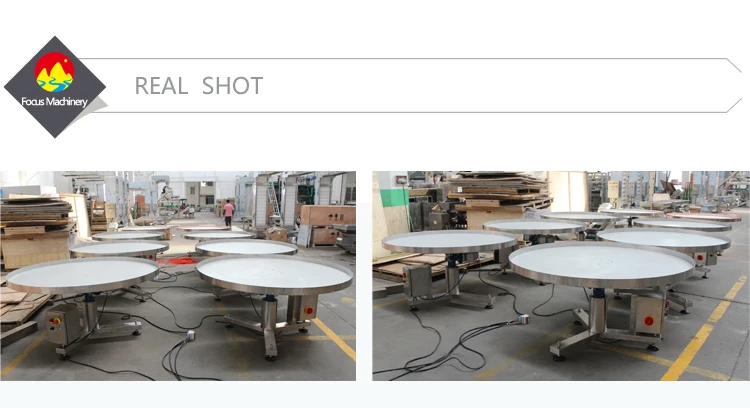Stainless Steel Electric Motorized Rotating Round Packing Table