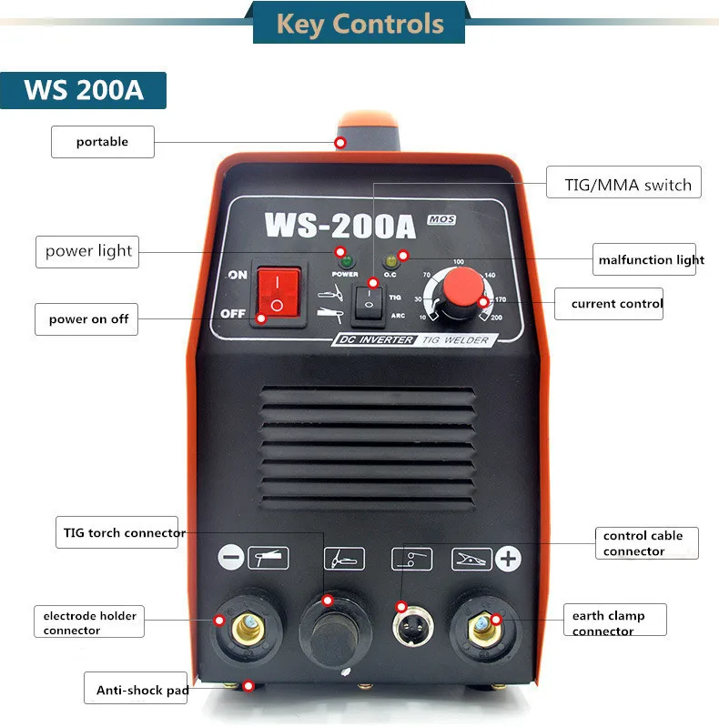 MMA TIG-200A tig 200 welder dc welding machine tig mma pcb welder ...