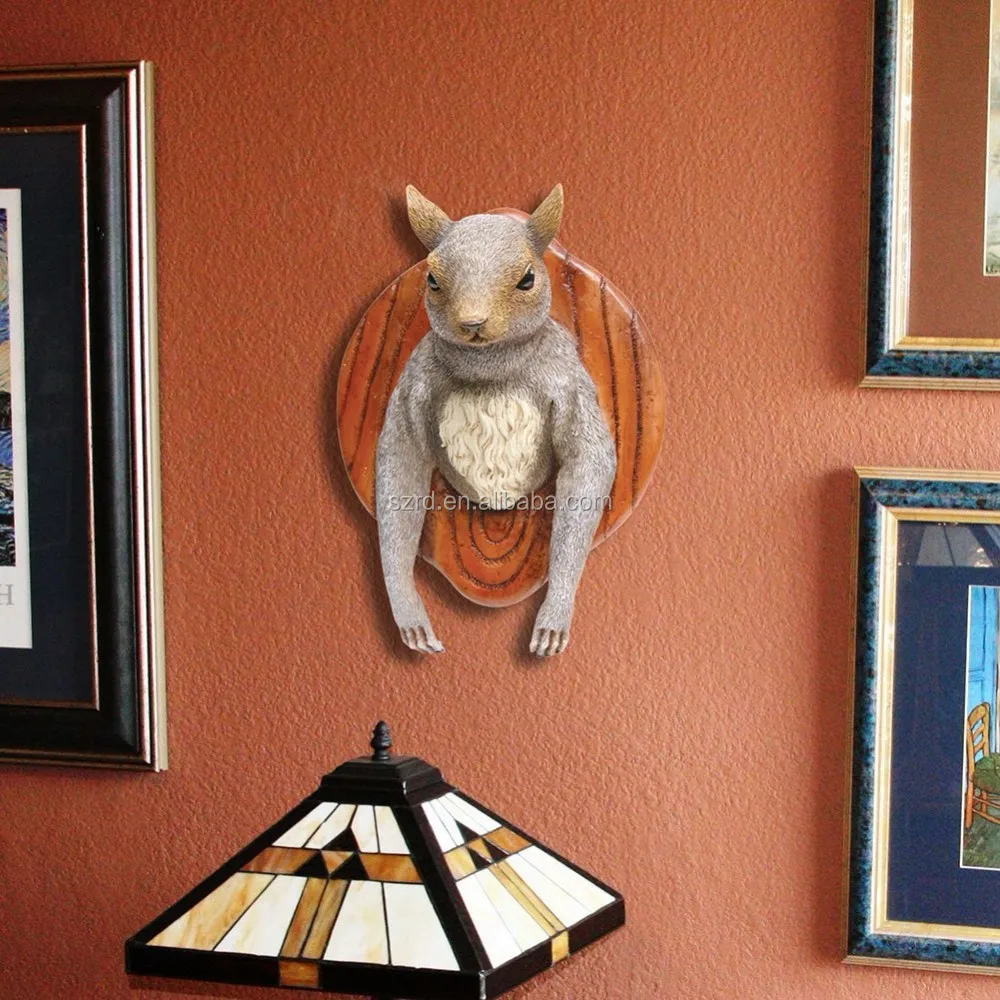 Wall Mounted Squirrel Resin Statue/head Funny Hunting Plaque Trophy ...