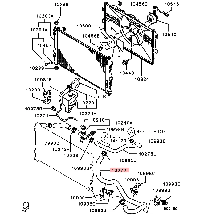 Lower Radiator Hose For Mitsubishi Lancer Cy1a Cy2a Asx Ga1w 4a92 4a91 ...