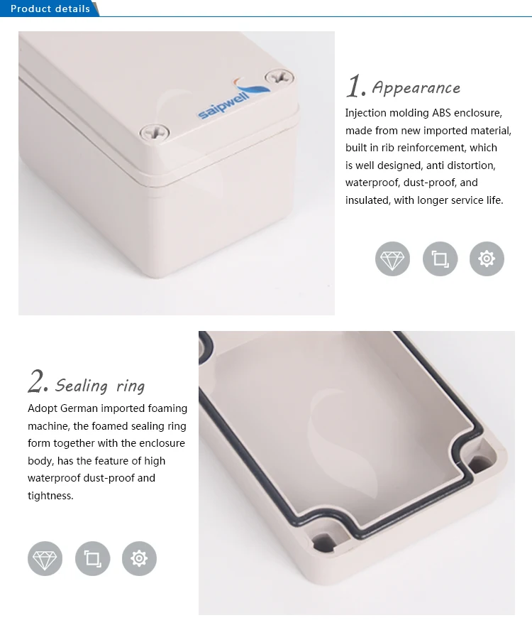 IP66 Waterproof Plastic Enclosure Box for Electronic Projects