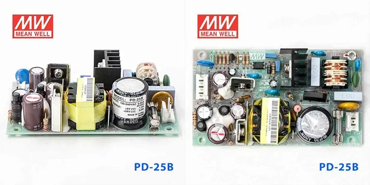 Pd-25b Ac-dc 25w 5v-24v Open Frame Pcb Dual Output Industrial Mean Well Switching Power Supply ...
