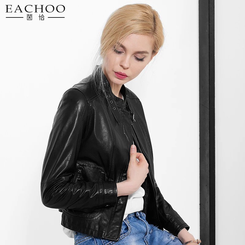 2017/2018 Factory New Design Real Goat Skin Leather Fur Jacket Women ...