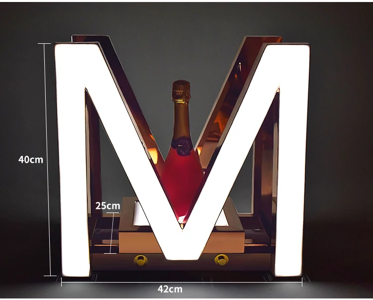 Metal Frame Lighted Alphabets A To Z Champagne Glorifier Custom Vip ...