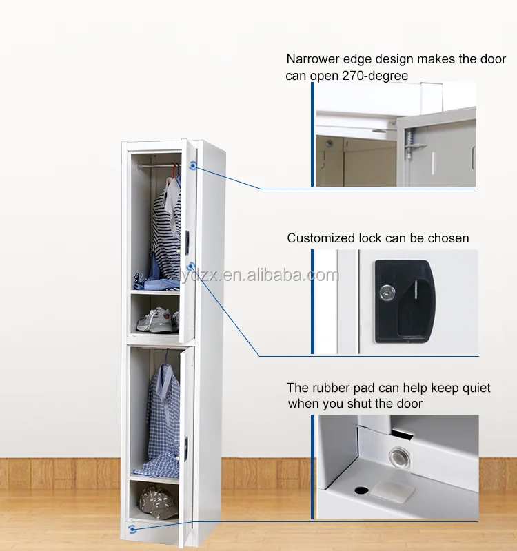 2 Tier Steel Locker Cabinet Staff Storage Locker Cupboard Metal 2 Door ...
