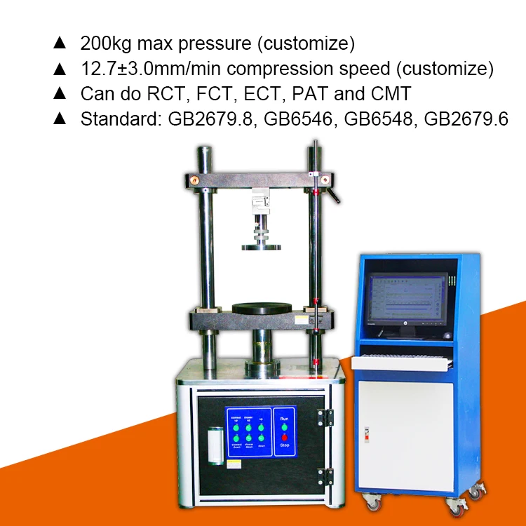 Rct/ect Compression Resistance Tester Ring Edge Crush Testing Machine ...