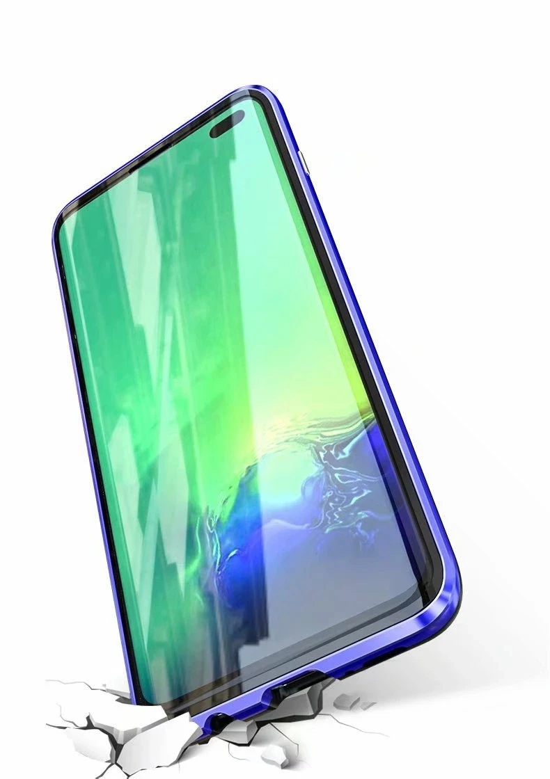 360 Double Glass Metal Magnet Case for Samsung S10 S9 S8 Plus Note 8 ...