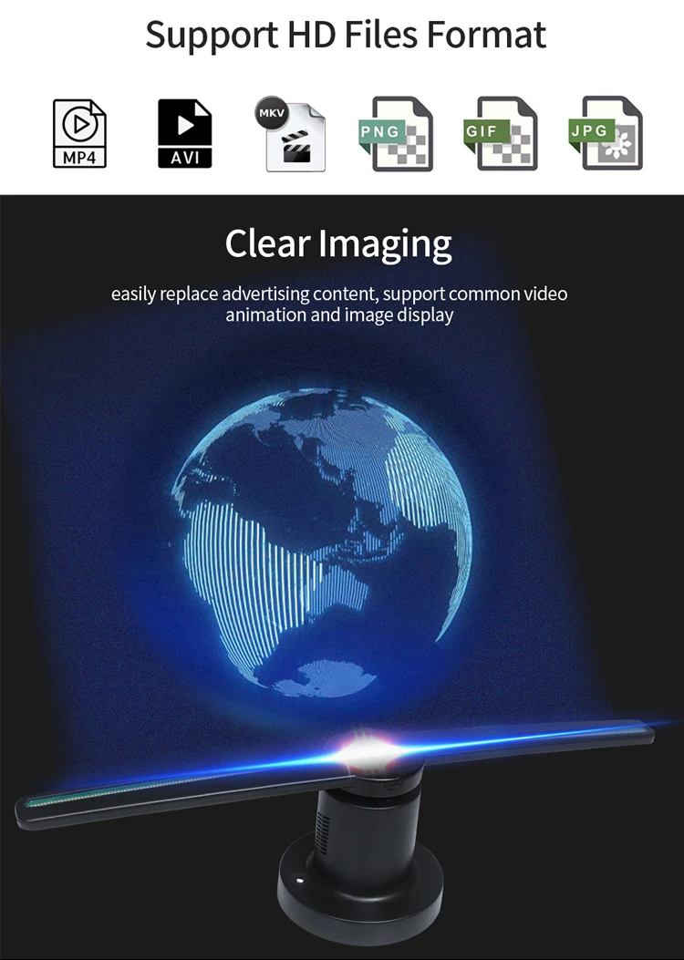 2020 Led Holographic Projector Portable Hologram Player 42cm 3d ...