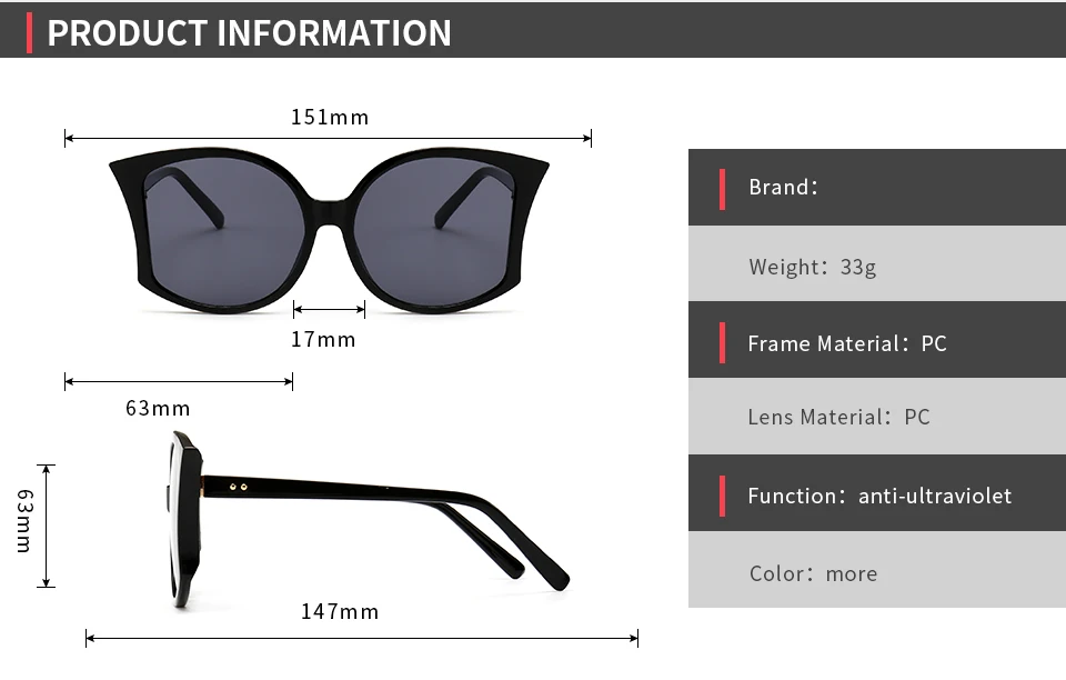 21337 Superhot Eyewear 2018 Special Cateye Style Sun Glasses Pc Frame