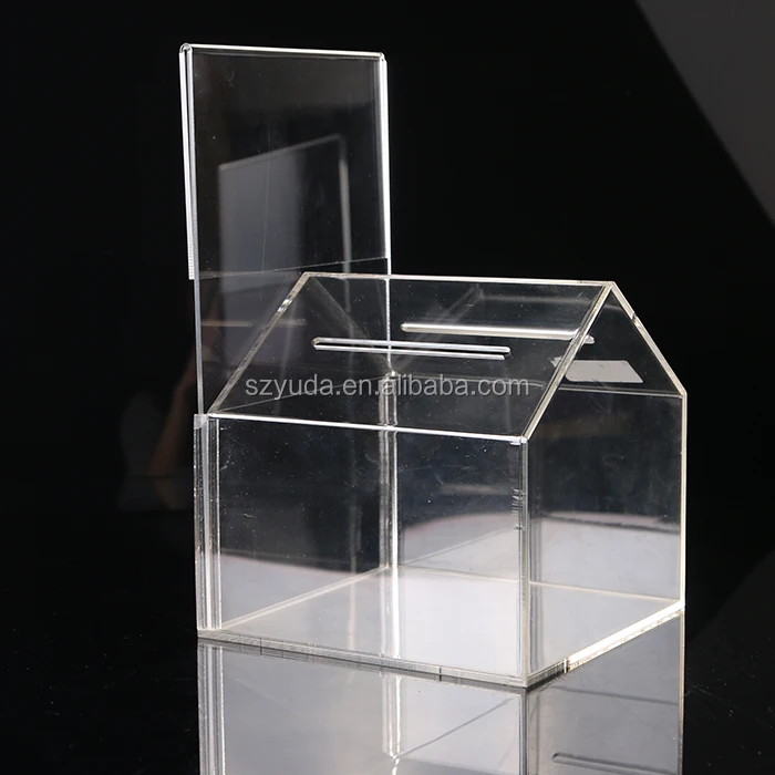 Locked Custom Engraved Acrylic Church Offering Donation Box With Heart ...