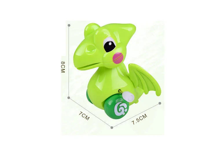 Wind up Plastic Small Cartoon Dinosaur Toys with Swing Head and Wings